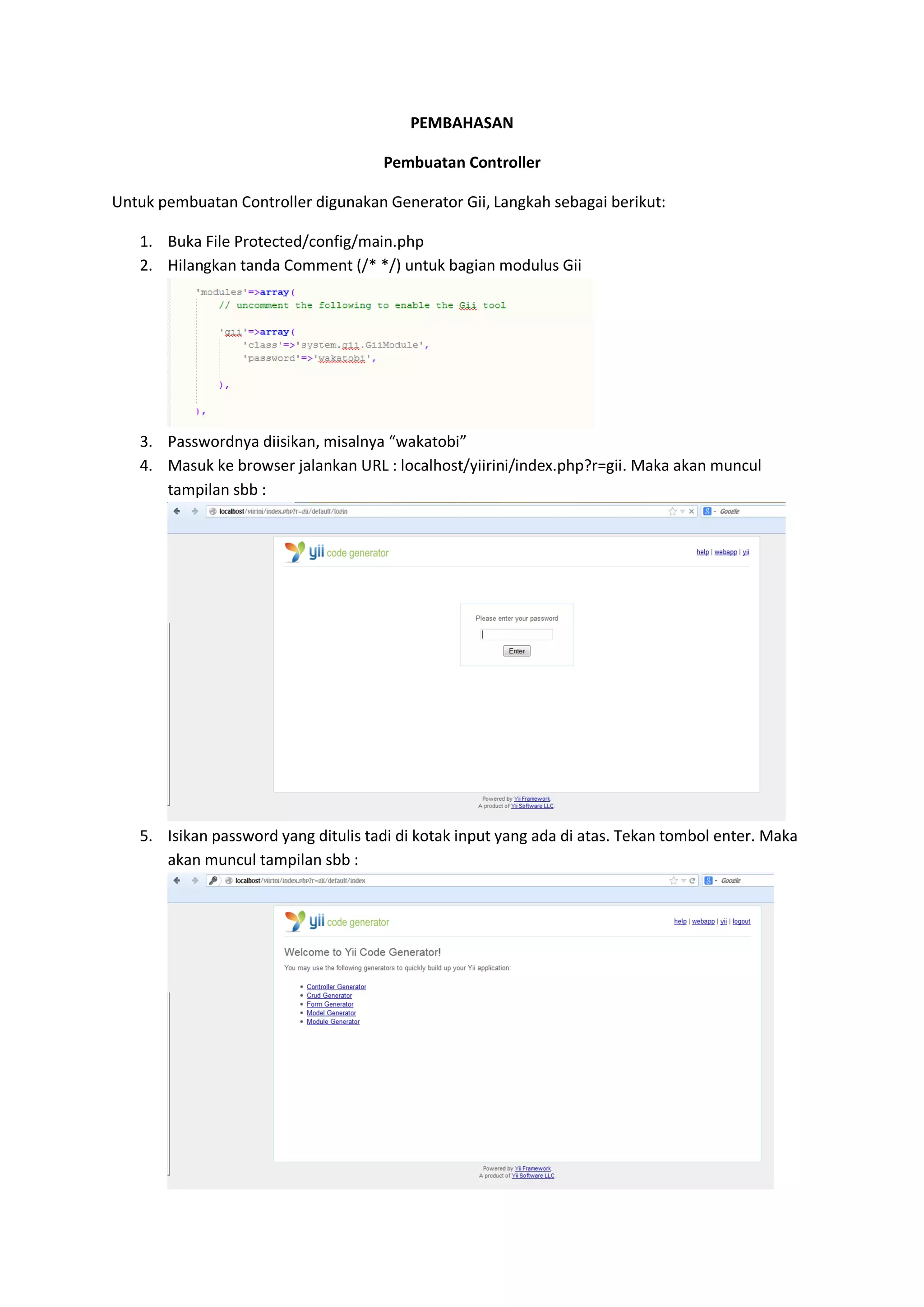 Membuat controller pada yii framework | PDF