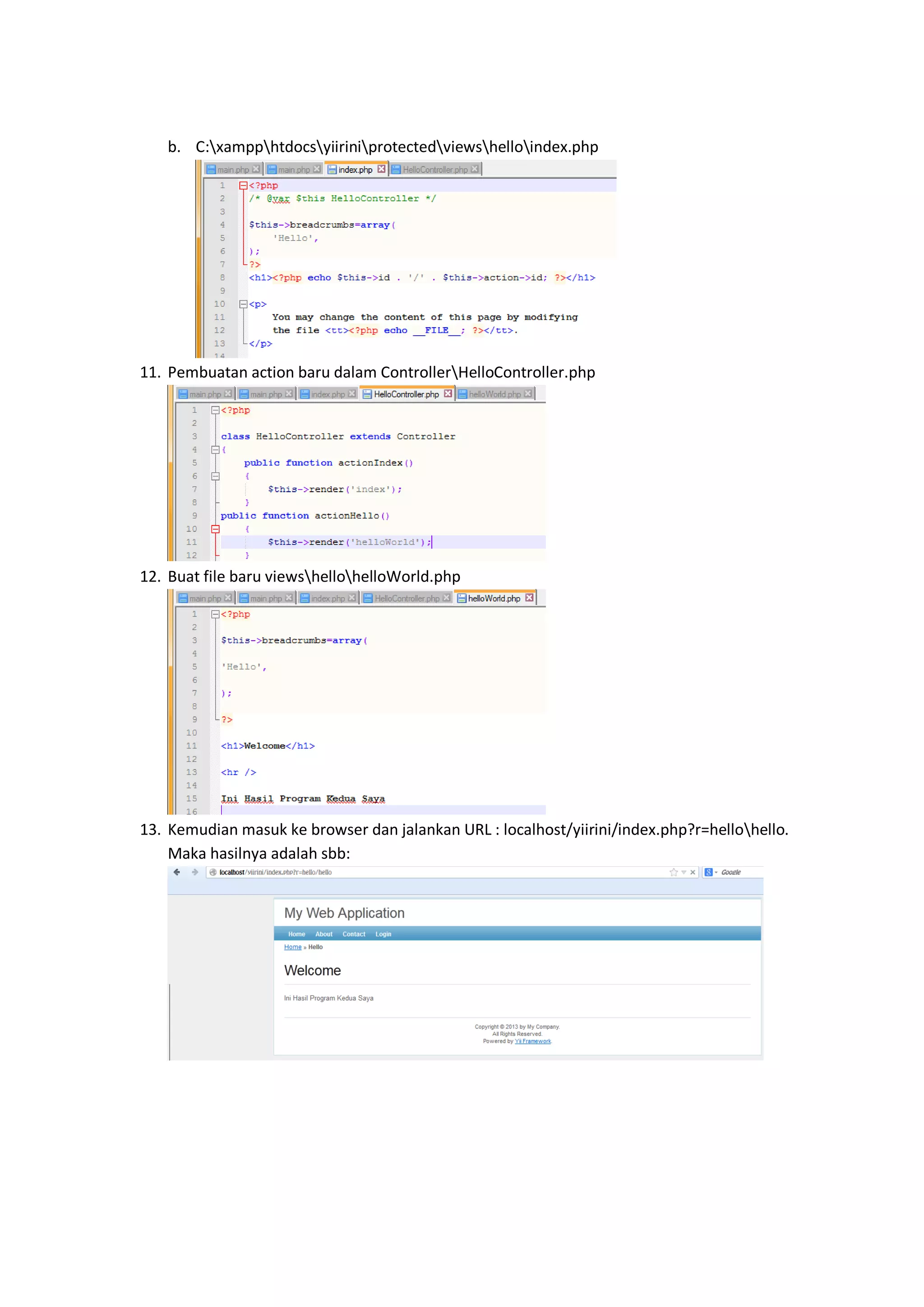 Membuat controller pada yii framework | PDF