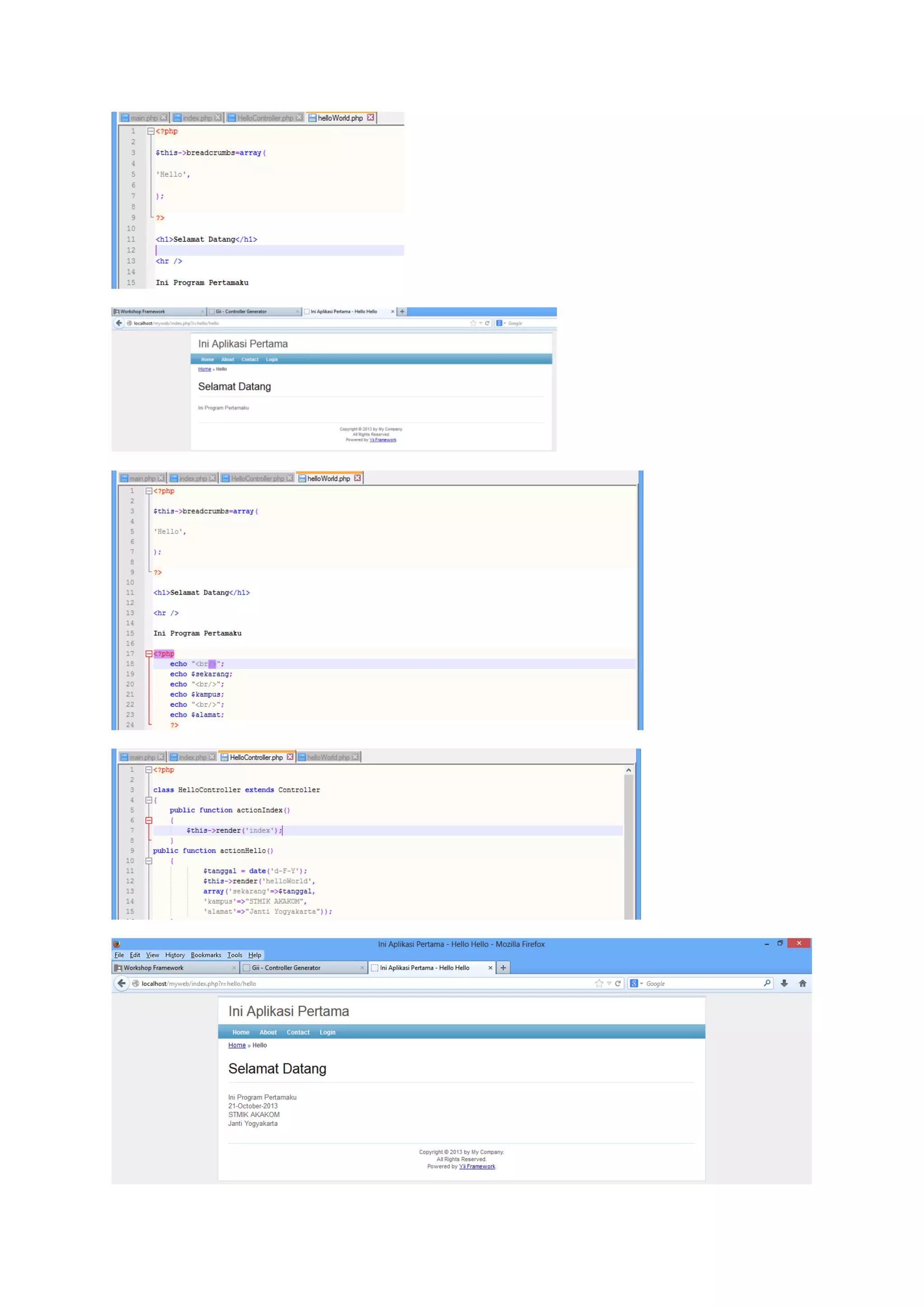 Membuat controller pada yii framework | PDF