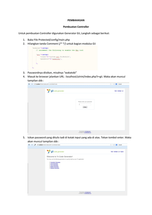 Membuat controller pada yii framework | PDF