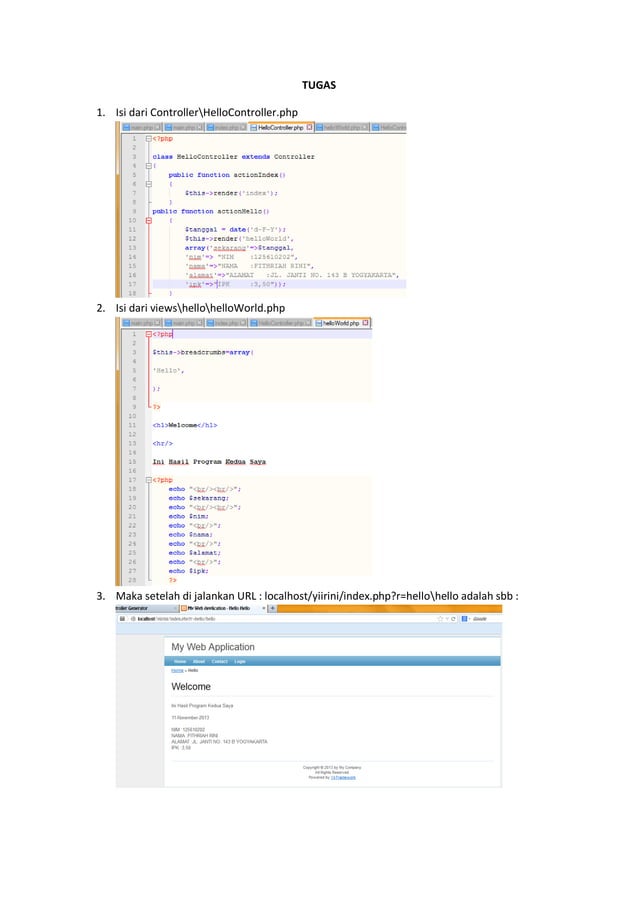 Membuat controller pada yii framework | PDF