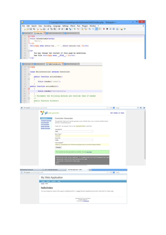 Membuat controller pada yii framework | PDF