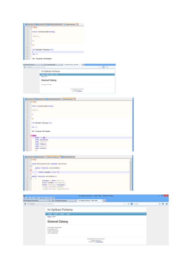 Membuat controller pada yii framework | PDF