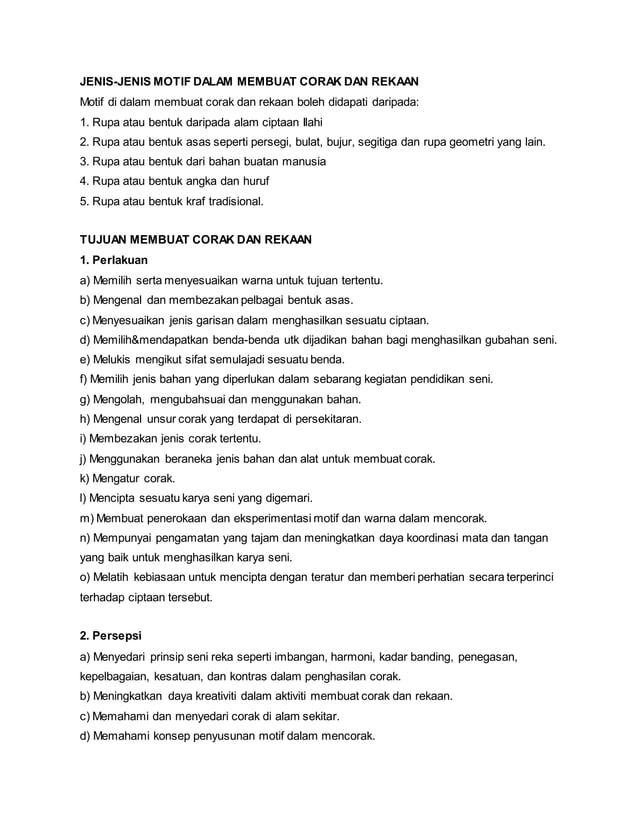 Membuat corak dan rekaan | DOCX