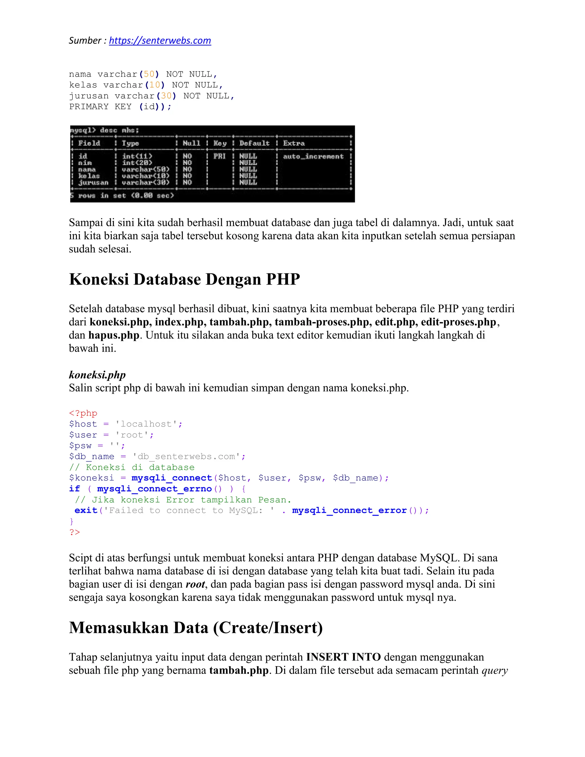 Membuat CRUD data Mahasiswa dengan PHP MYSQLi.pdf Membuat CRUD data Mahasiswa dengan PHP MYSQLi.pdf