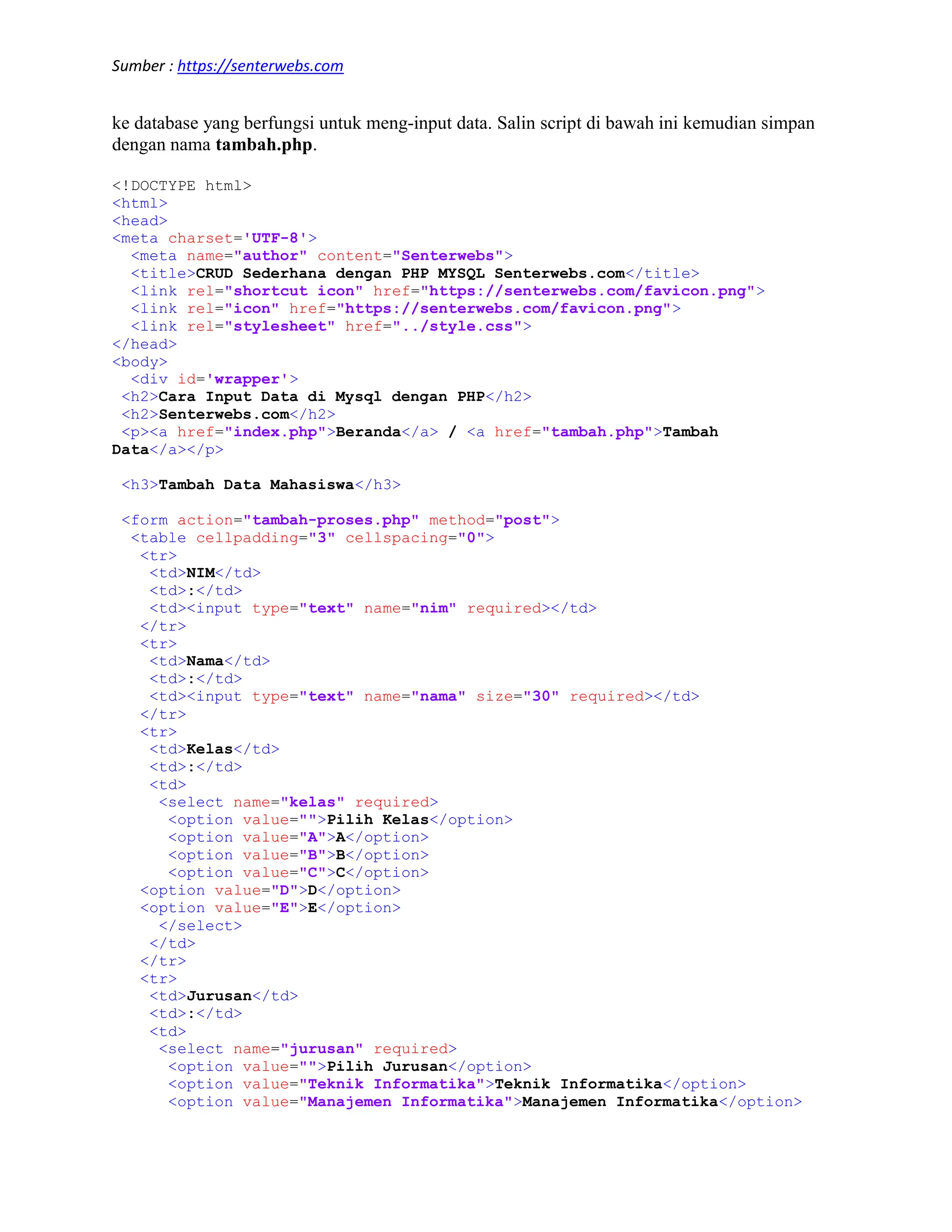 Membuat CRUD data Mahasiswa dengan PHP MYSQLi.pdf Membuat CRUD data Mahasiswa dengan PHP MYSQLi.pdf