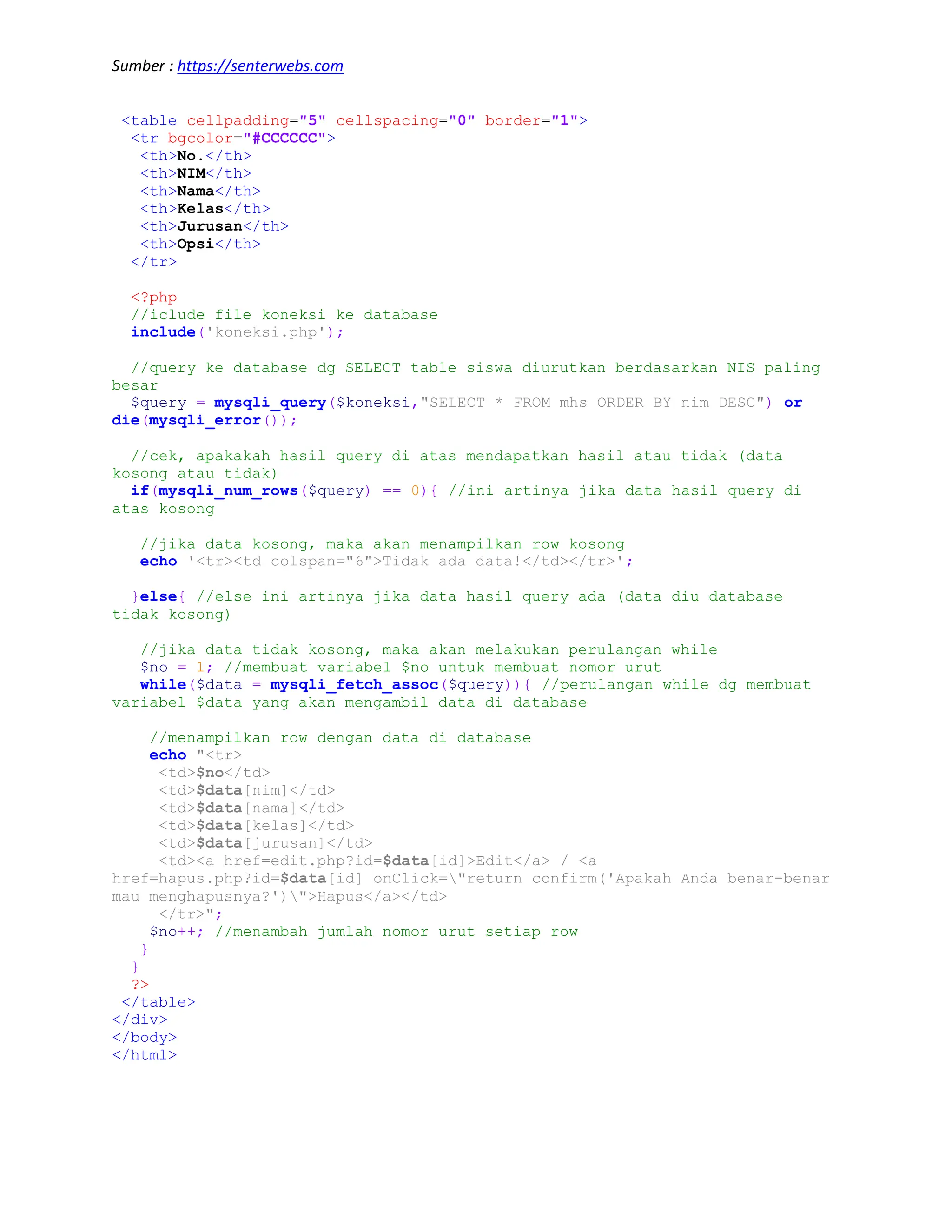 Membuat CRUD data Mahasiswa dengan PHP MYSQLi.pdf Membuat CRUD data Mahasiswa dengan PHP MYSQLi.pdf