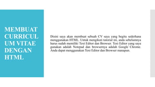Membuat curriculum vitae | PPTX