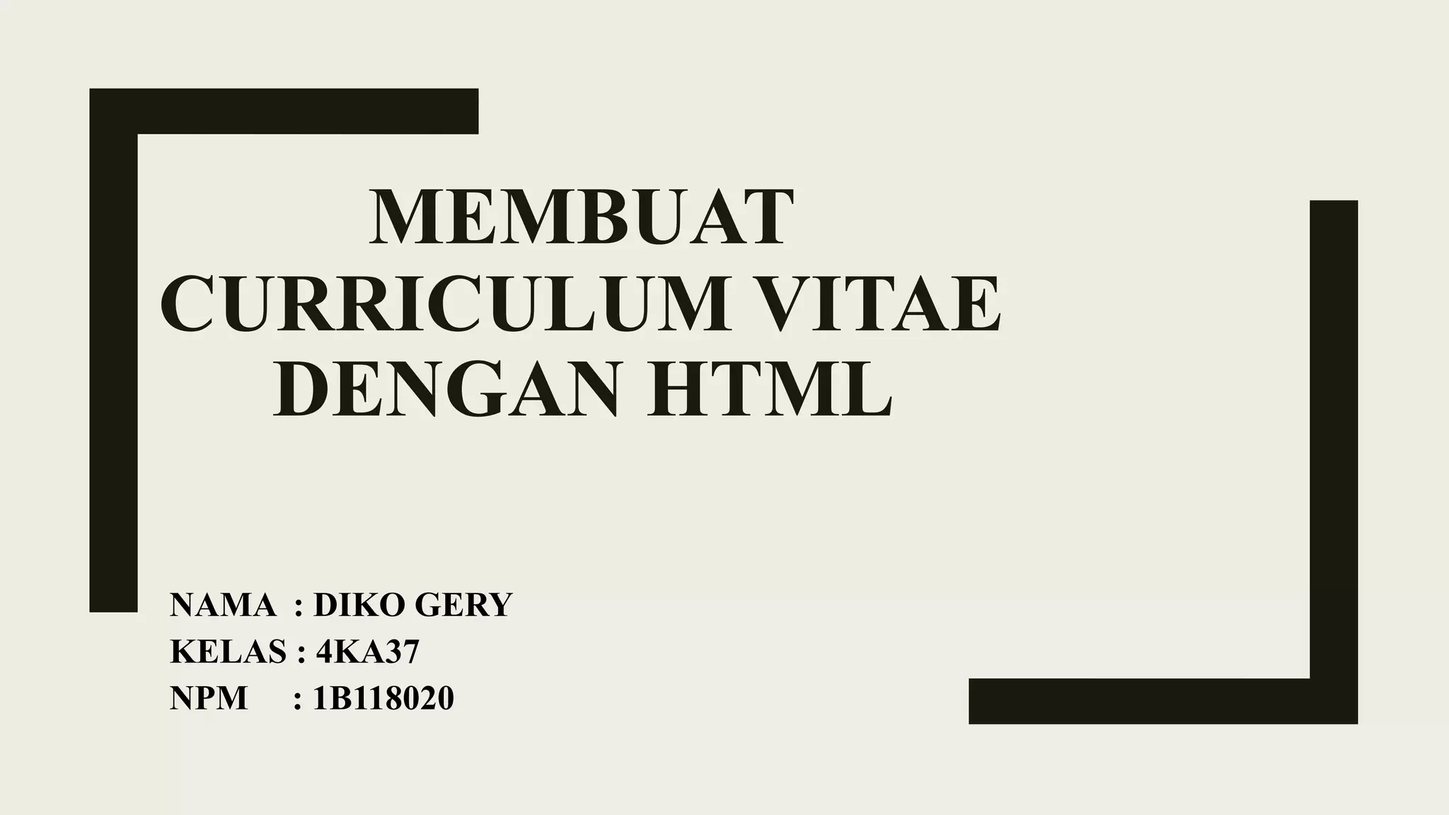 Membuat curriculum vitae diko | PPTX