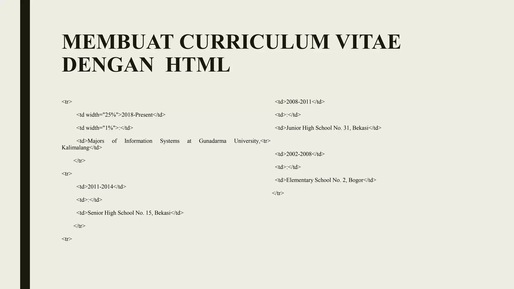 Membuat curriculum vitae diko | PPTX