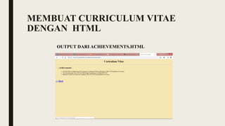 Membuat curriculum vitae diko | PPTX
