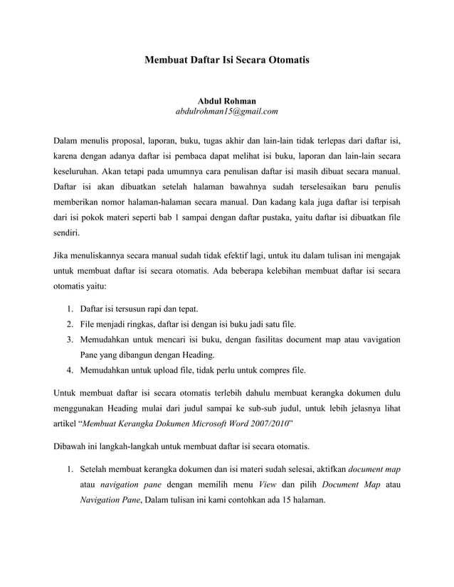 Membuat daftar isi secara otomatis | PDF