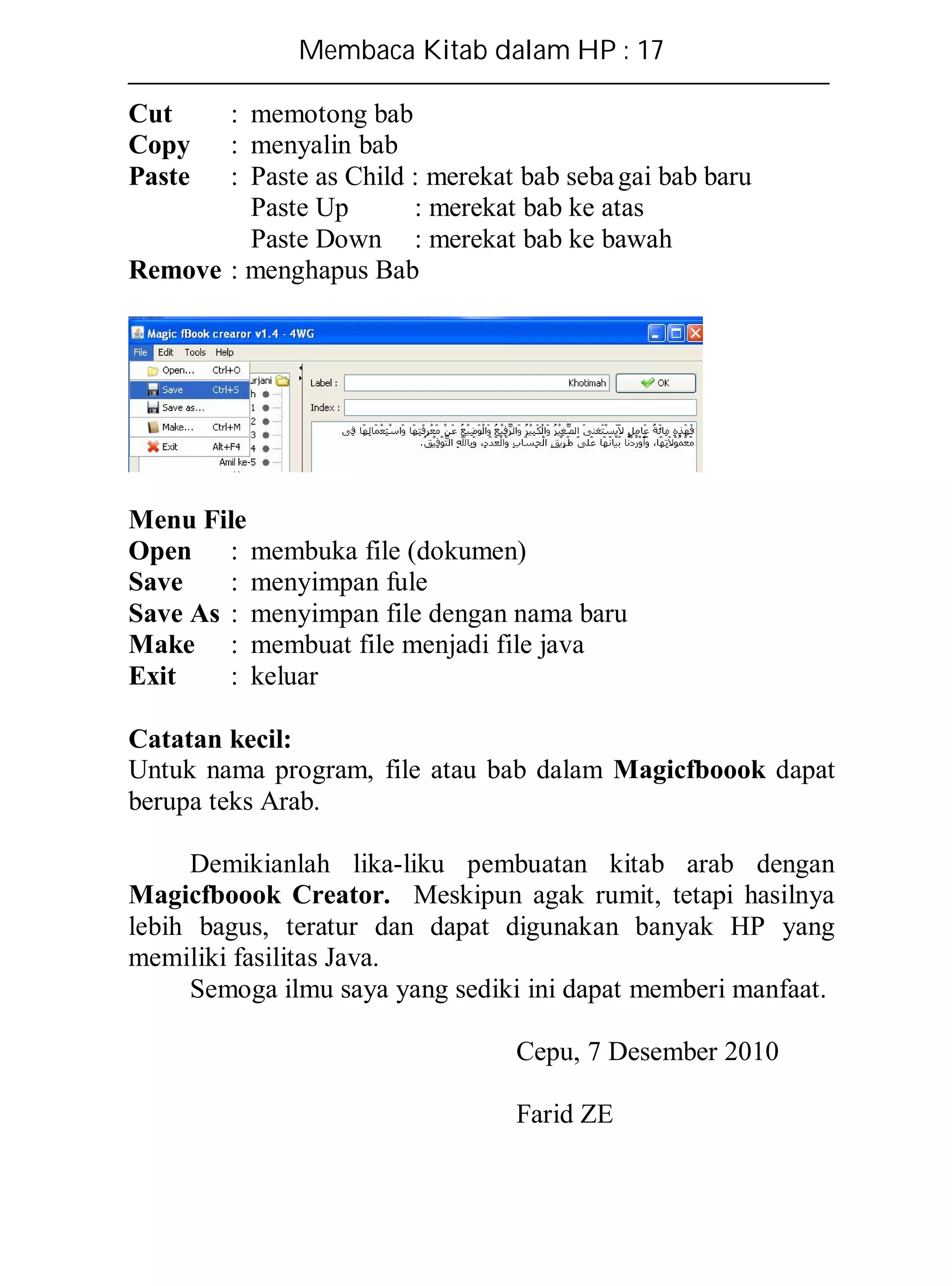 Membuat dan membaca kitab dalam hp tutorial magicfbook creator | PDF