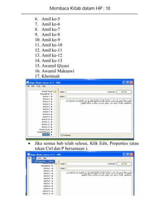 Membuat dan membaca kitab dalam hp tutorial magicfbook creator | PDF