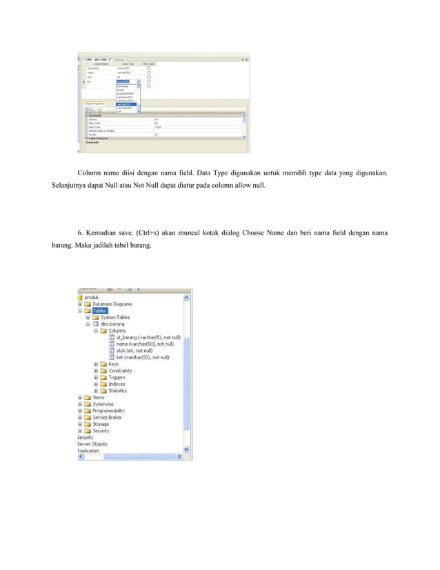 Membuat database menggunakan sql management studio | DOC