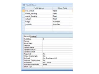Membuat database sederhana dengan ms.access 2007 | PPTX