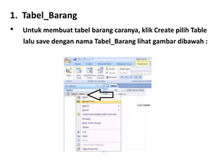 Membuat database sederhana dengan ms.access 2007 | PPTX