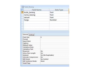 Membuat database sederhana dengan ms.access 2007 | PPTX
