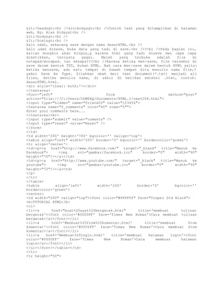 Membuat desain website berbasis html dengan notepad | PDF
