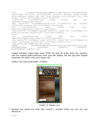 Membuat desain website berbasis html dengan notepad | PDF