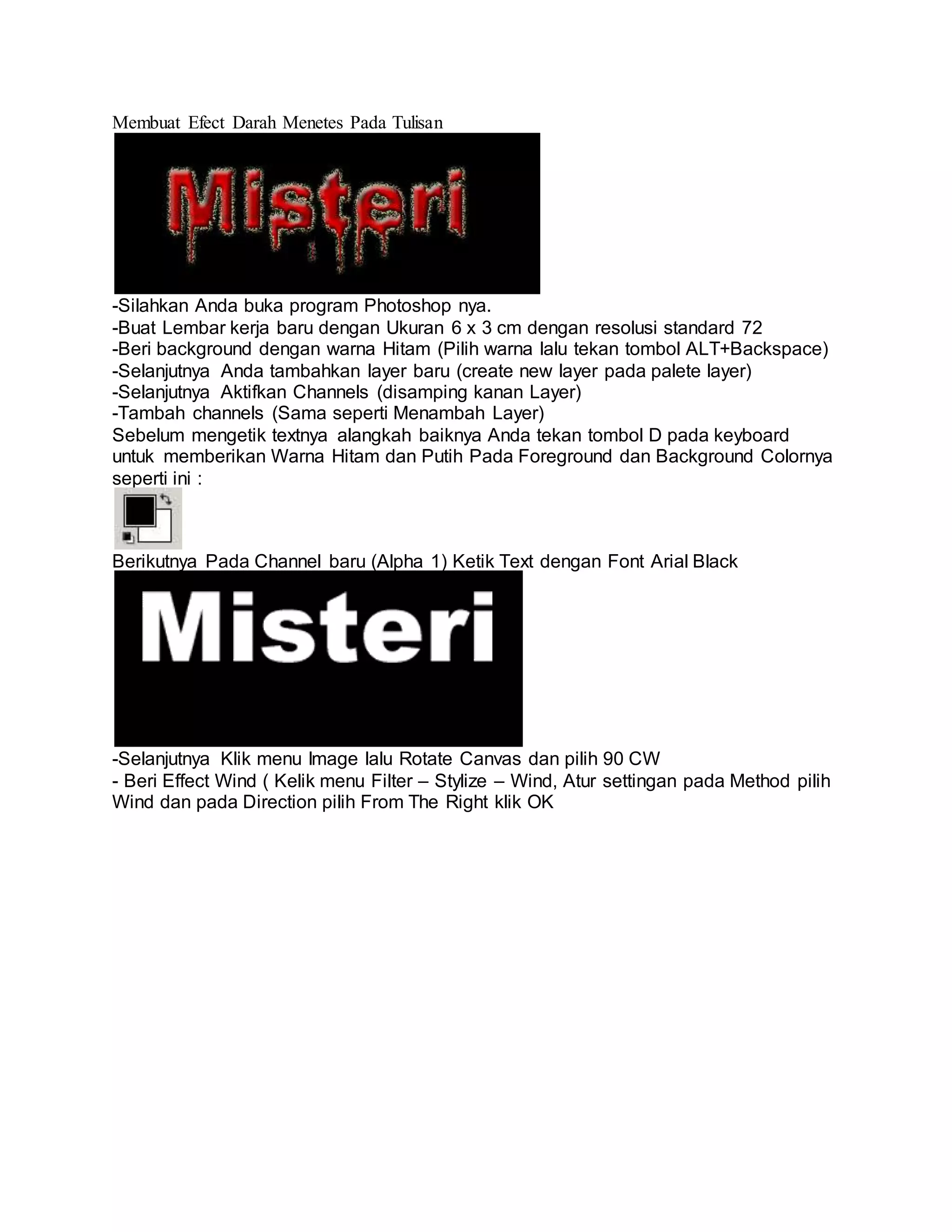 Membuat efect darah menetes pada tulisan | DOCX