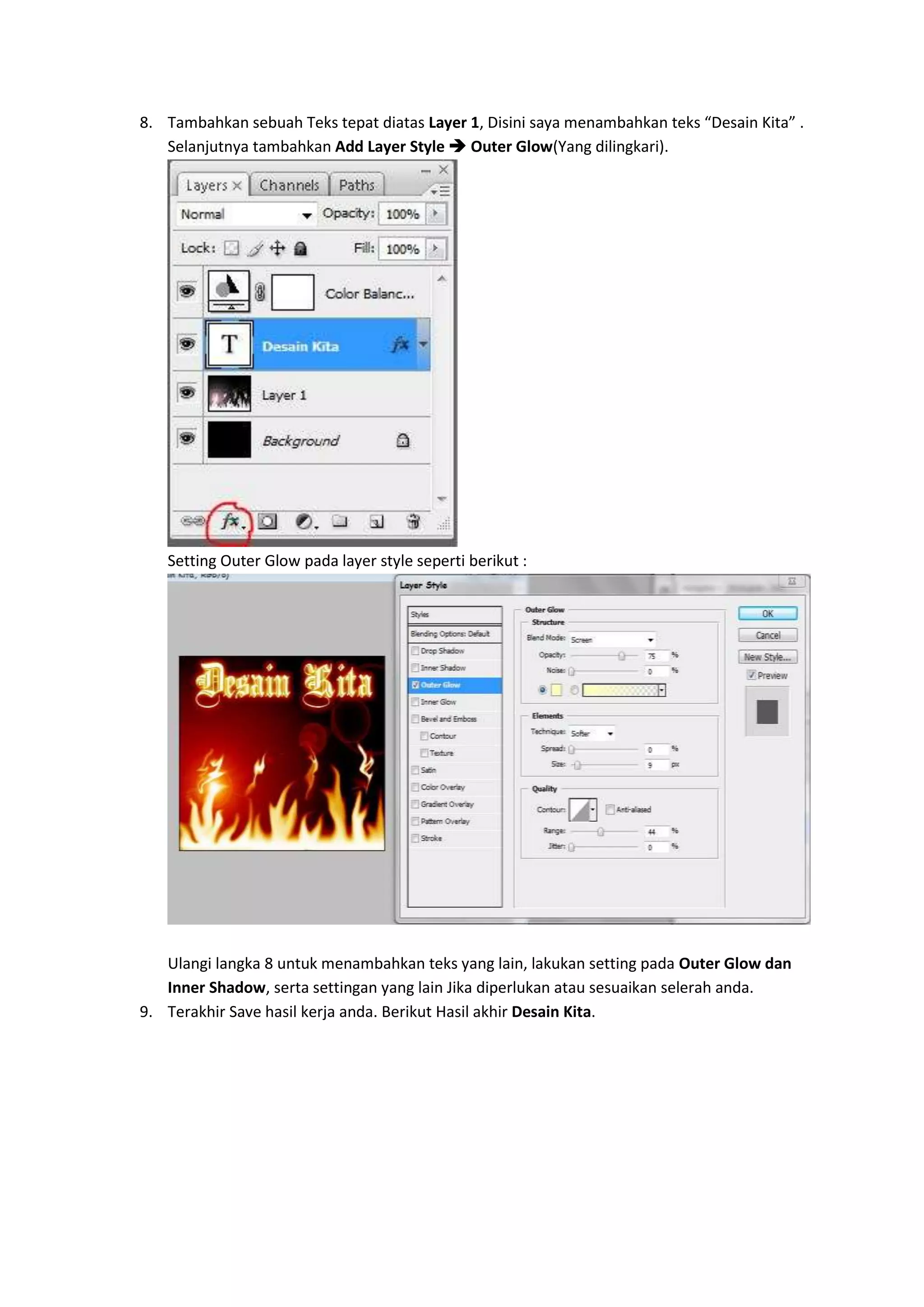 Membuat efek api di photoshop | DOCX