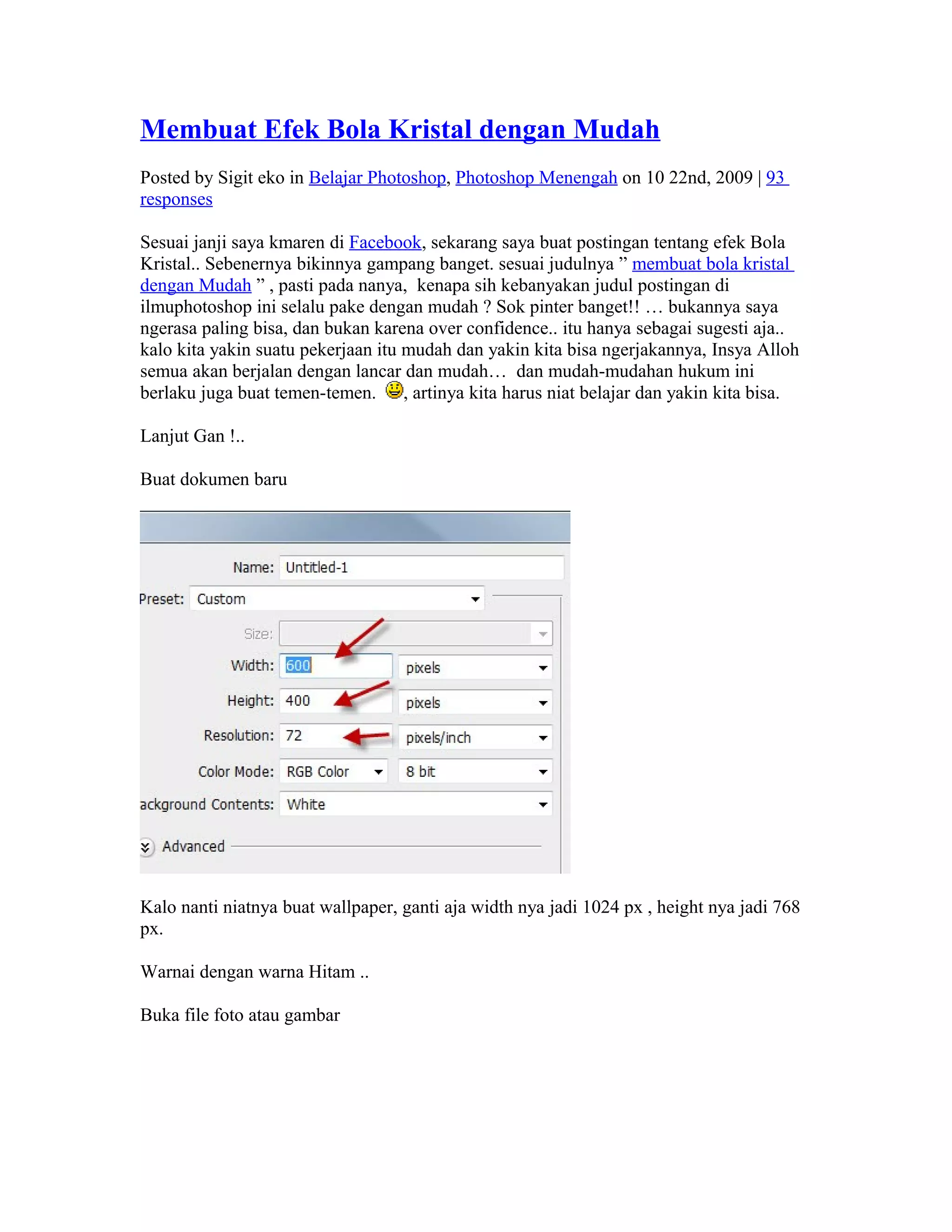 Membuat efek bola kristal dengan mudah | DOC