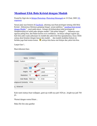 Membuat efek bola kristal dengan mudah | DOC