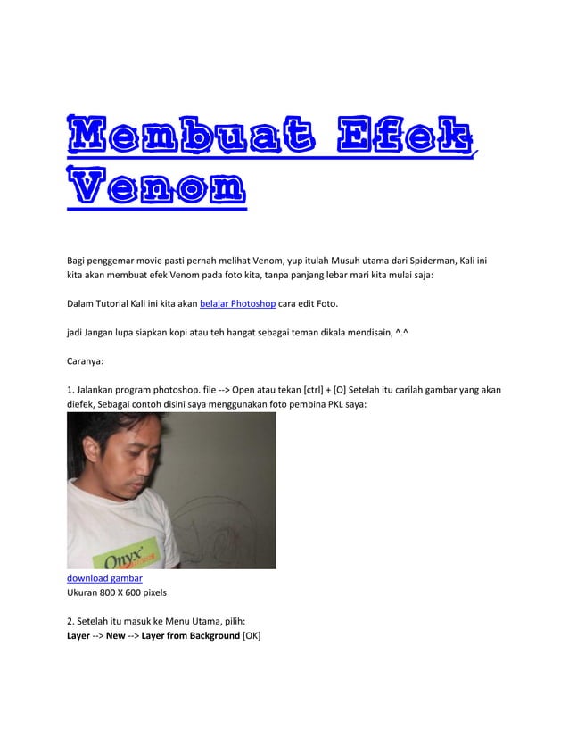 Membuat efek venom | PDF