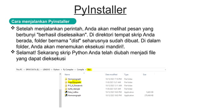 MEMBUAT EXECUTABLE FILE (EXE) WINDOWS PADA PYTHON.pptx