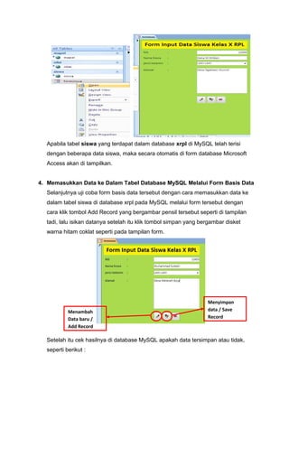 Membuat Form basis data dengan Microsoft Access | PDF