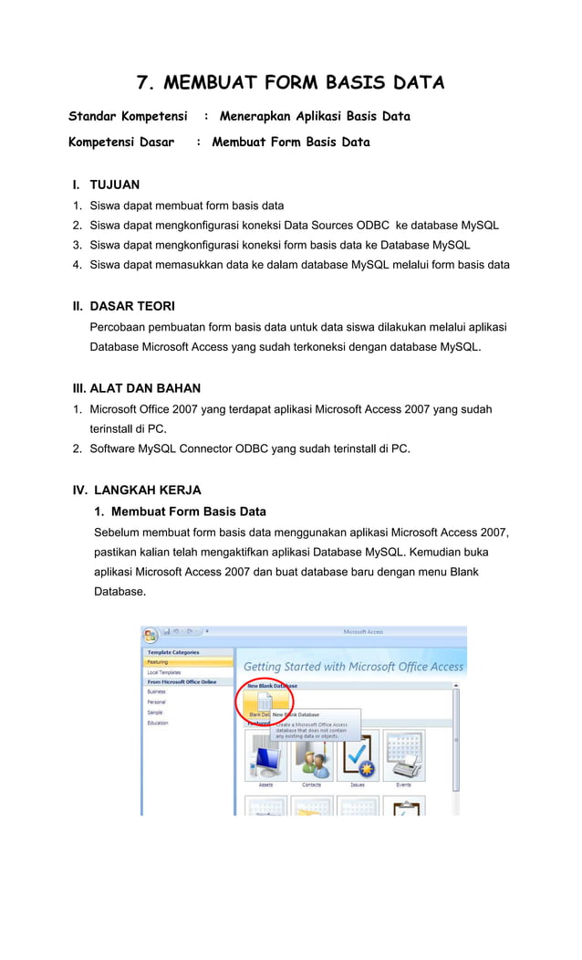 Membuat Form basis data dengan Microsoft Access | PDF