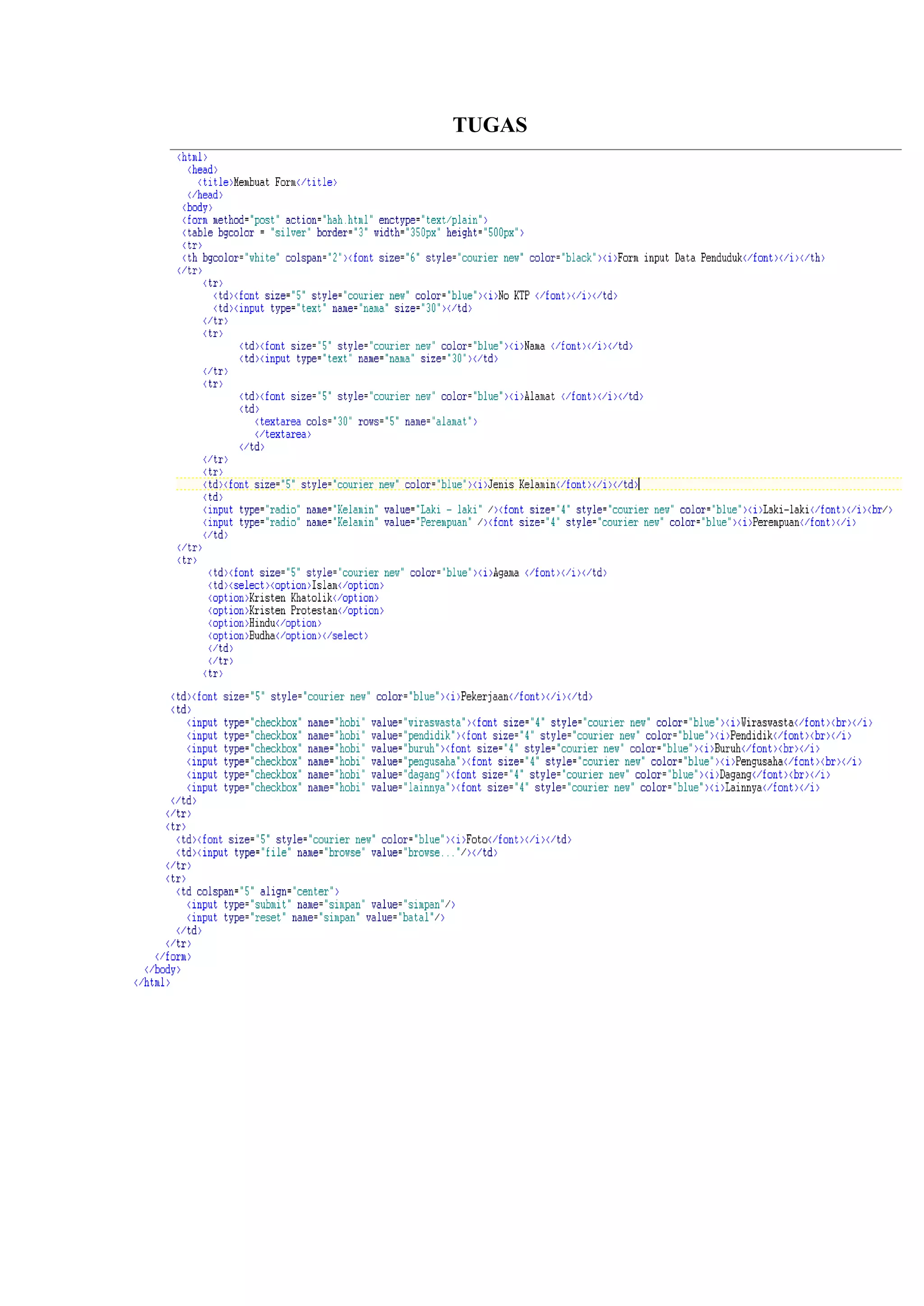 Membuat form dengan html | PDF