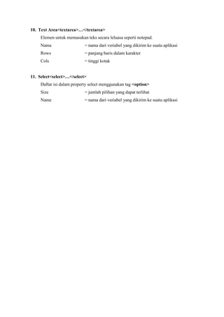 Membuat form dengan html | PDF