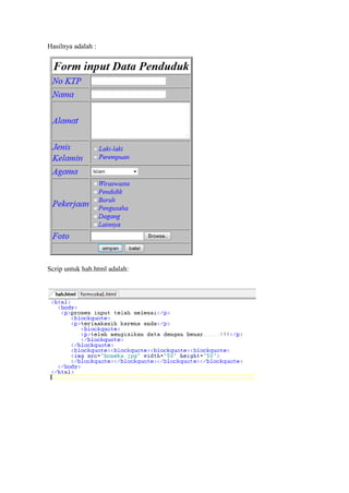 Membuat form dengan html | PDF