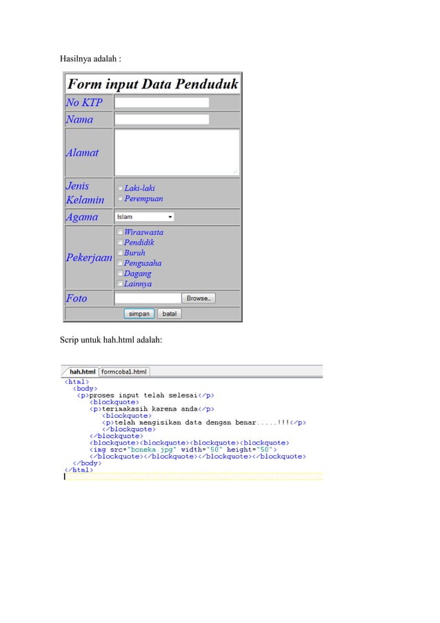 Membuat form dengan html | PDF
