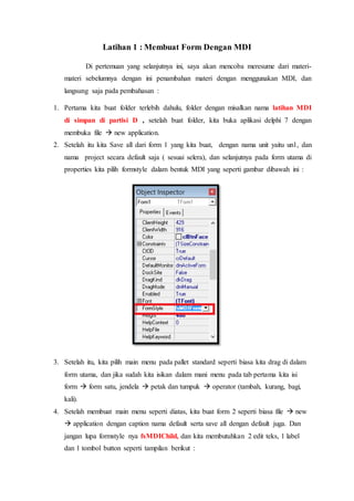 form dengan FormMDI Delphi 7 | PDF