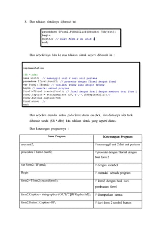 form dengan FormMDI Delphi 7 | PDF