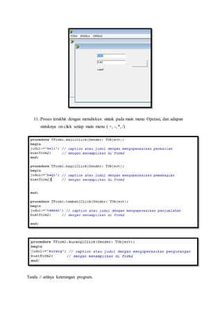 form dengan FormMDI Delphi 7 | PDF