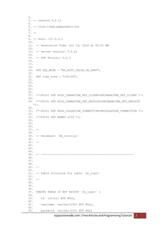 Membuat form login dengan php mysql | PDF