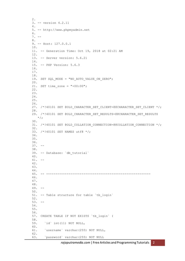 Membuat form login dengan php mysql | PDF