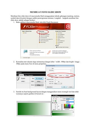 Membuat foto Slideshow dengan Macromedia Flash 8 | PDF