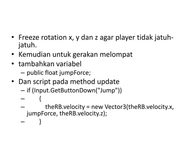 Membuat game 3D Unity | PPTX