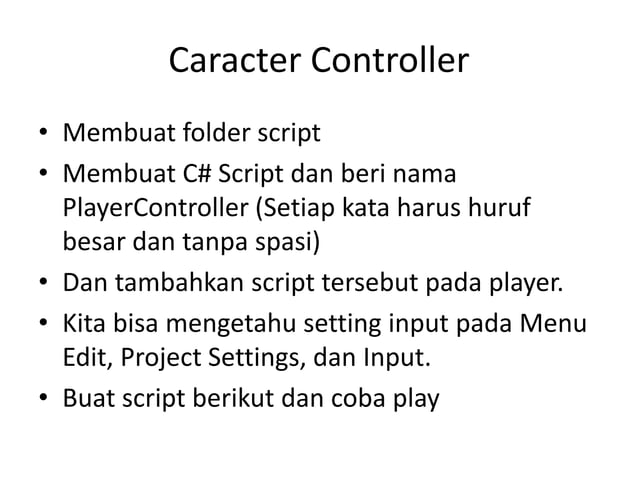 Membuat game 3D Unity | PPTX