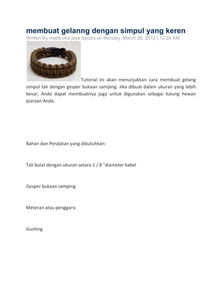 Membuat gelanng dengan simpul yang keren | DOCX