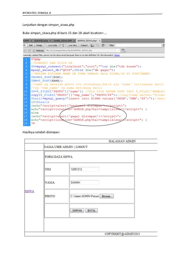 Membuat halaman admin