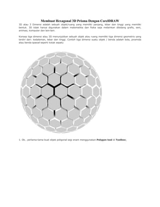 Membuat hexagonal 3D prisma dengan coreldraw | DOCX