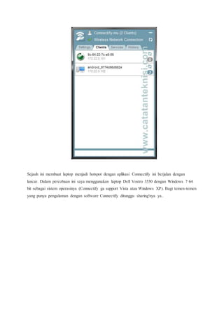 Membuat jaringan wi fi ad hoc windows 7 | DOCX