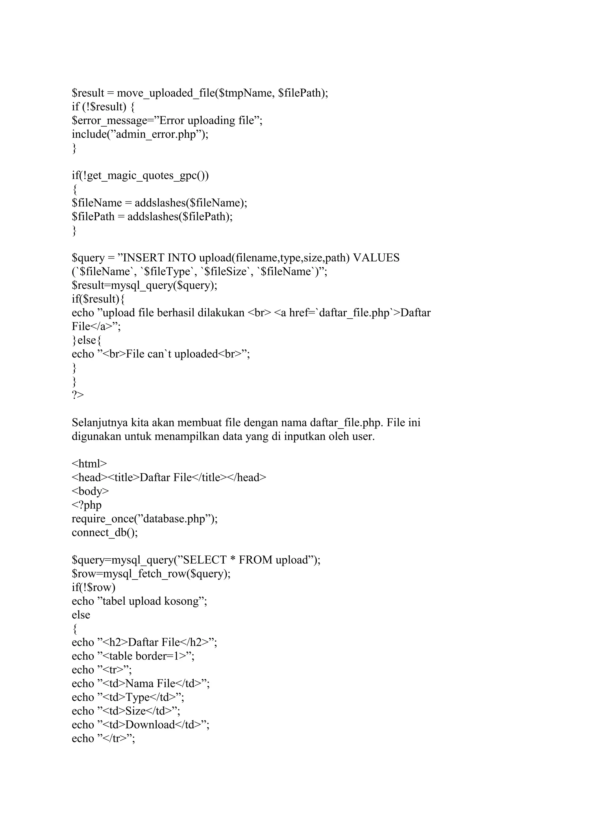 Membuat kategori artikel dan detail artikel menggunakan php dan mysql | DOC