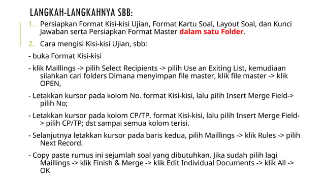 Membuat Kisi-kisi, Naskah Soal Otomatis.ppt